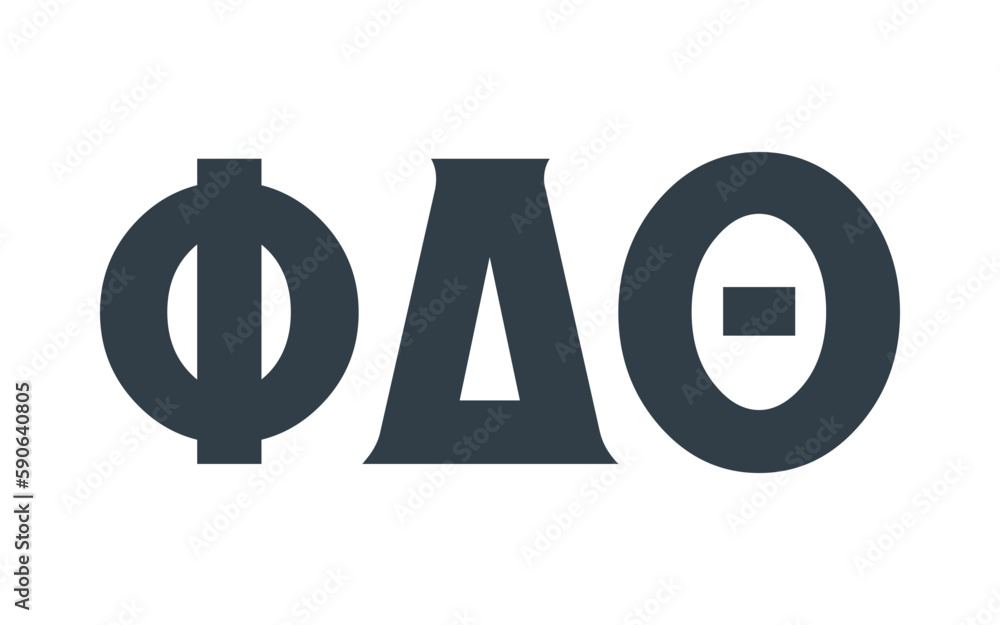 Phi delta theta greek letters, ΦΔΘ greek letters Stock Vector | Adobe Stock