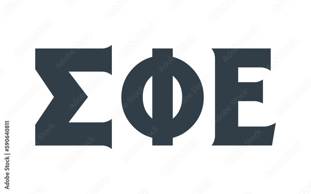 Sigma phi Epsilon greek letters, ΣΦE greek letters Stock Vector | Adobe ...