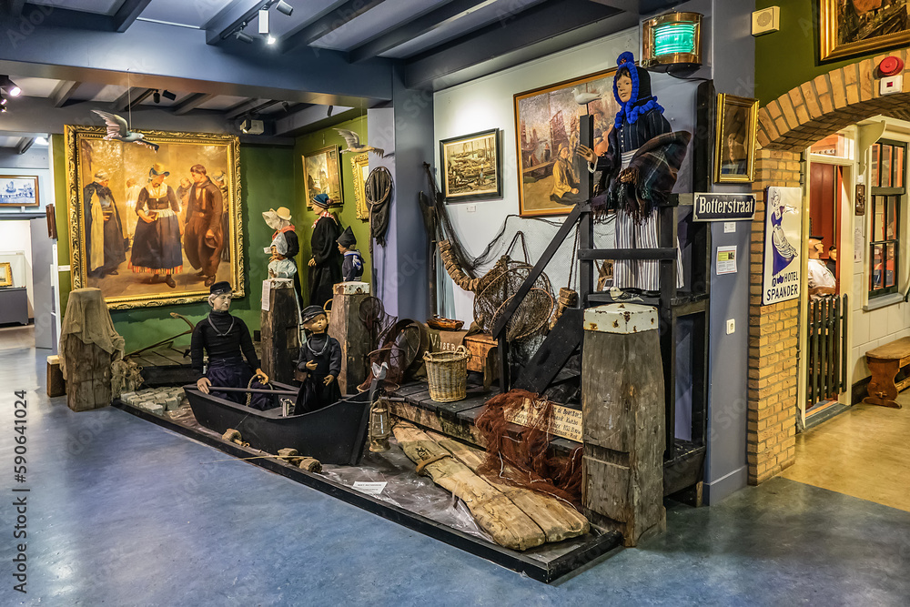 Interior of Volendams museum with the history of Volendam as its theme ...