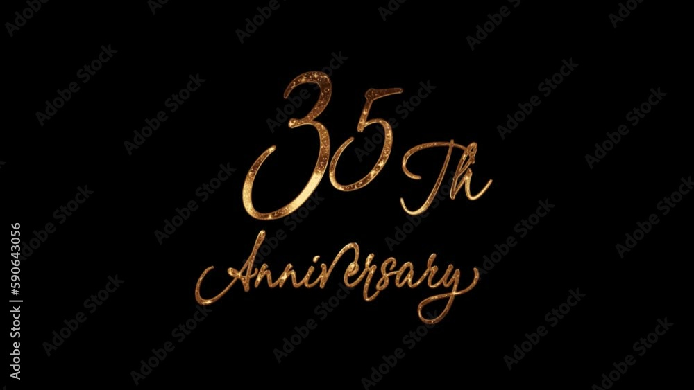 Video Stock Congratulations on the 35th anniversary in gold color ...
