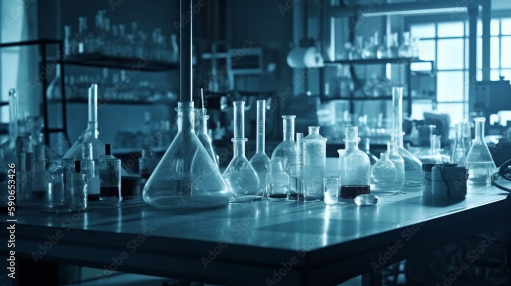 Chemical laboratory background Laboratory concept Generative AI Stock ...