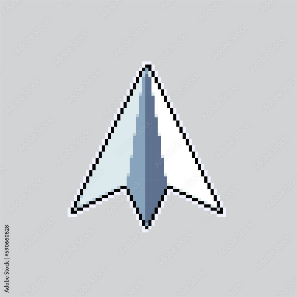 Pixel art illustration paper plane. Pixelated paper plane. paper plane ...