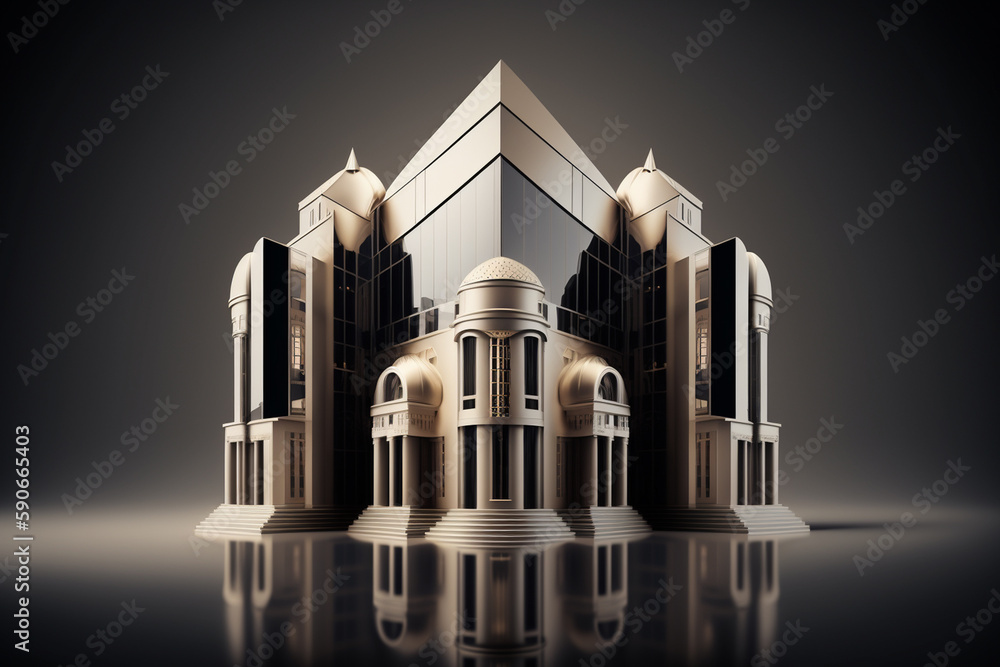 3D building Structure on a Surface, 3d real estate concept AI-generated ...