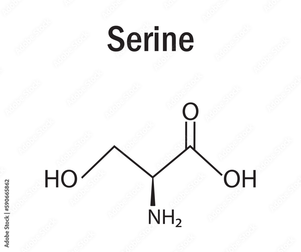 Serine amino acid formula and structure. Chemical molecular formula ...