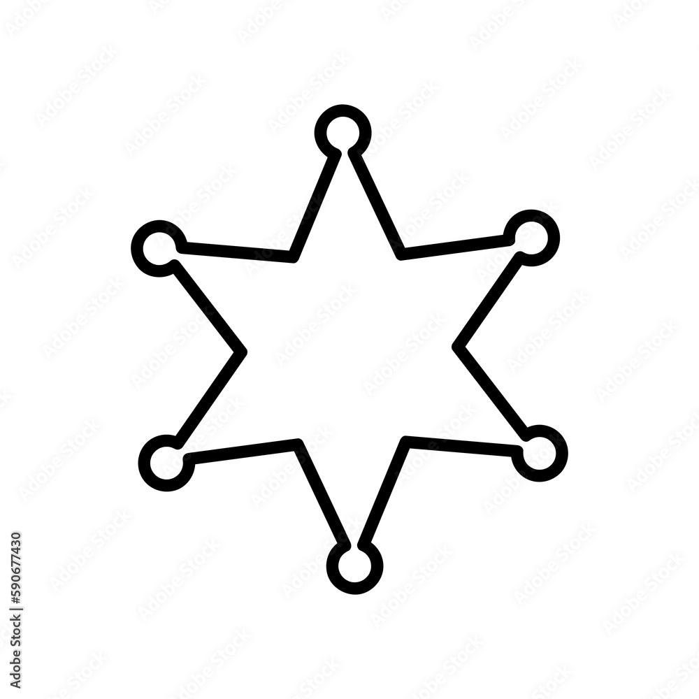 Sherif star icon for apps and web sites vector illustration on white ...