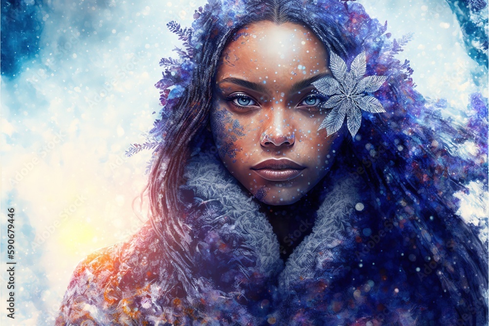 Fantasy winter goddess as spirit of northern pagan as a symbol of both ...