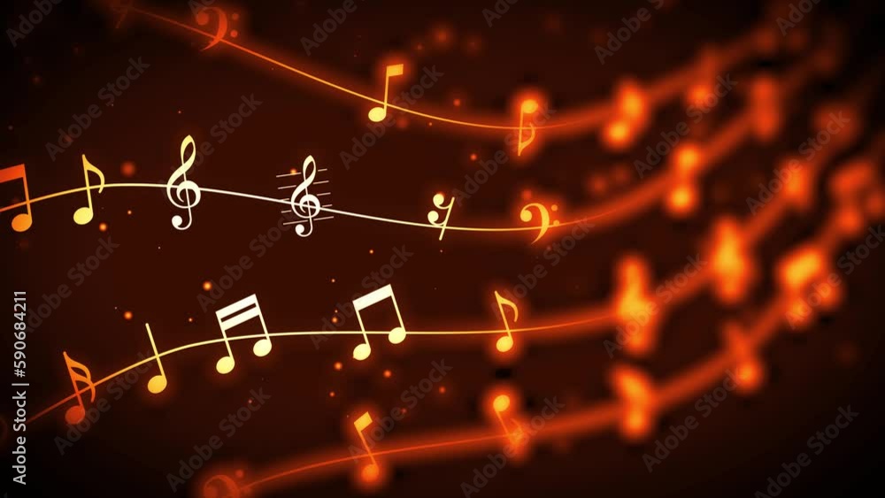 Stockvideon waves of Music Notes with Motion Blur and Light particles ...