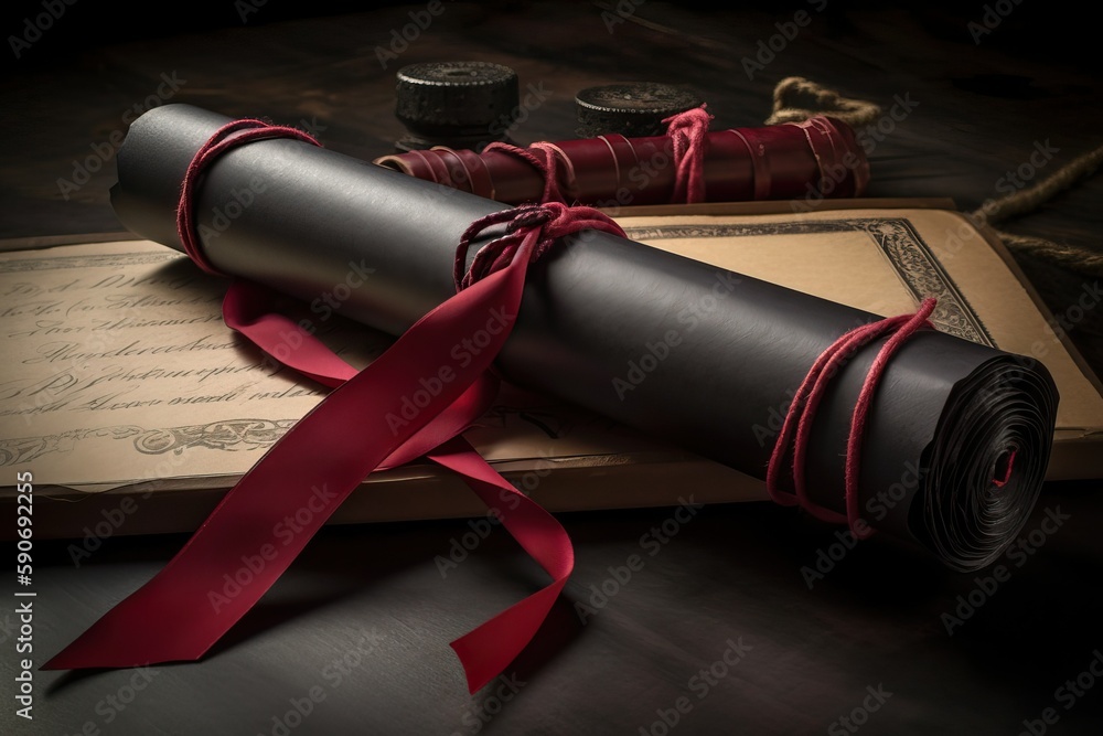 Celebrating Graduation with Rolled-Up Diploma (Ai generated) Stock ...