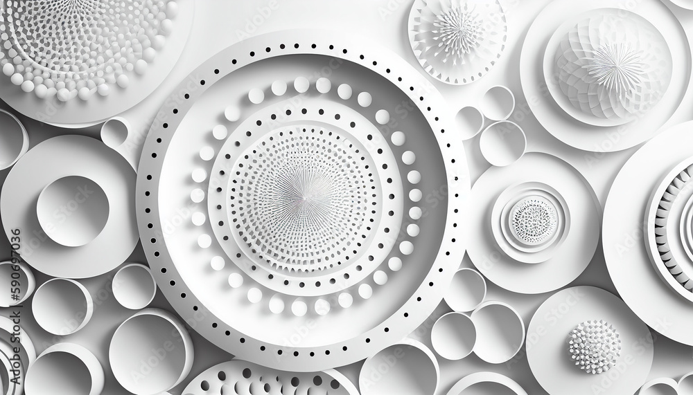 White Background with Circular Patterns, circular, patterns. Generative ...