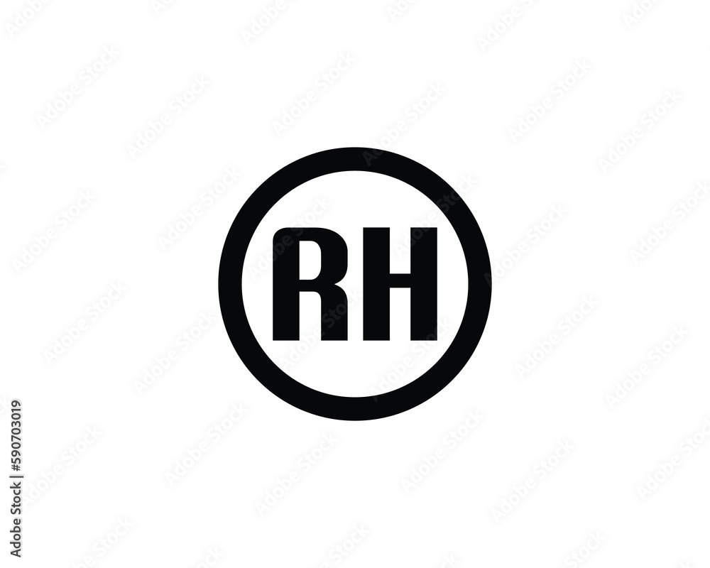 RH Logo design vector template Stock Vector | Adobe Stock