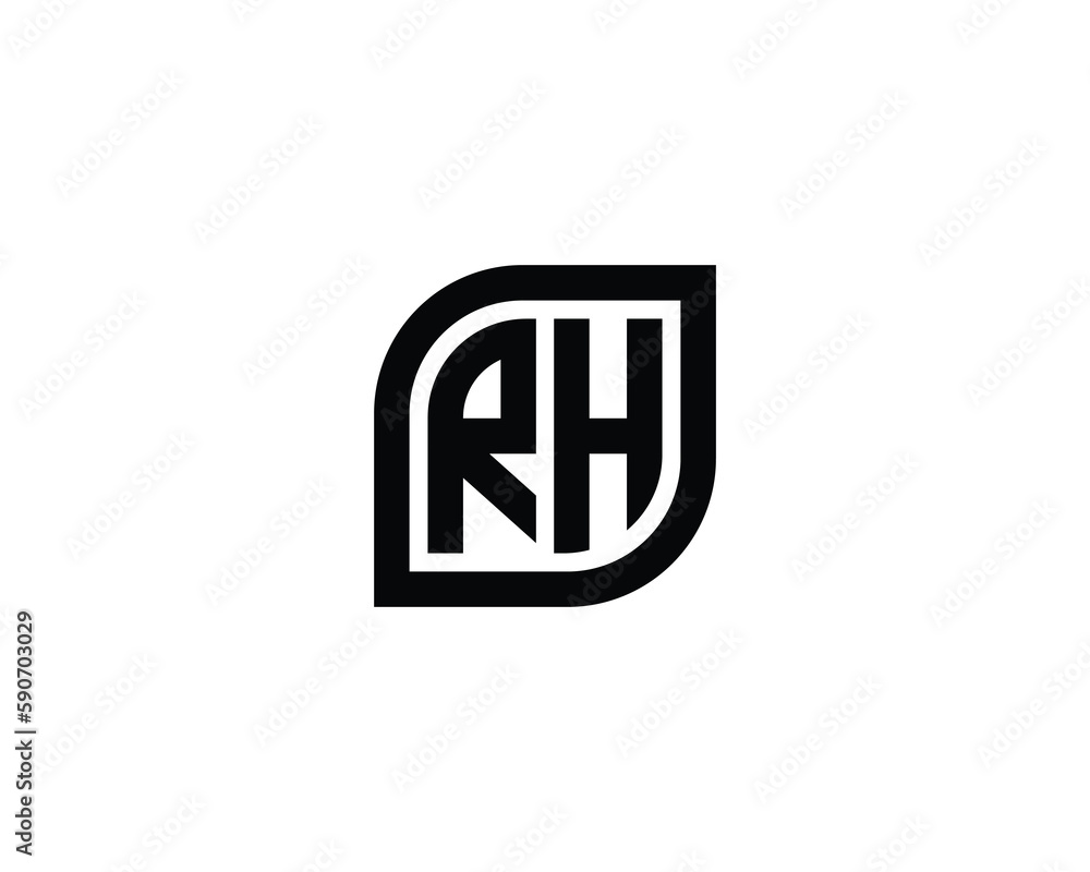 RH Logo design vector template Stock Vector | Adobe Stock
