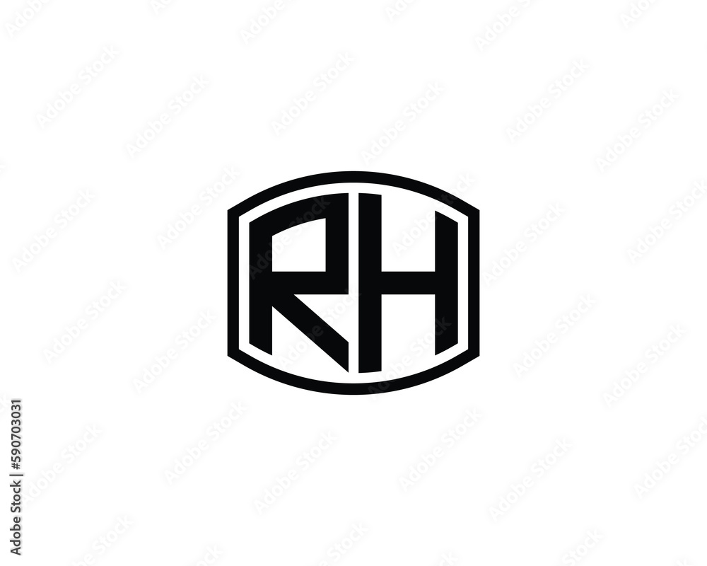 RH Logo design vector template Stock Vector | Adobe Stock