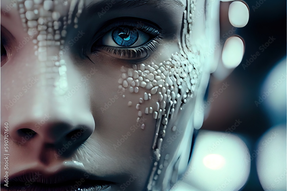 Wondrous hyper realistic closeup portrait artificial intelligent ...