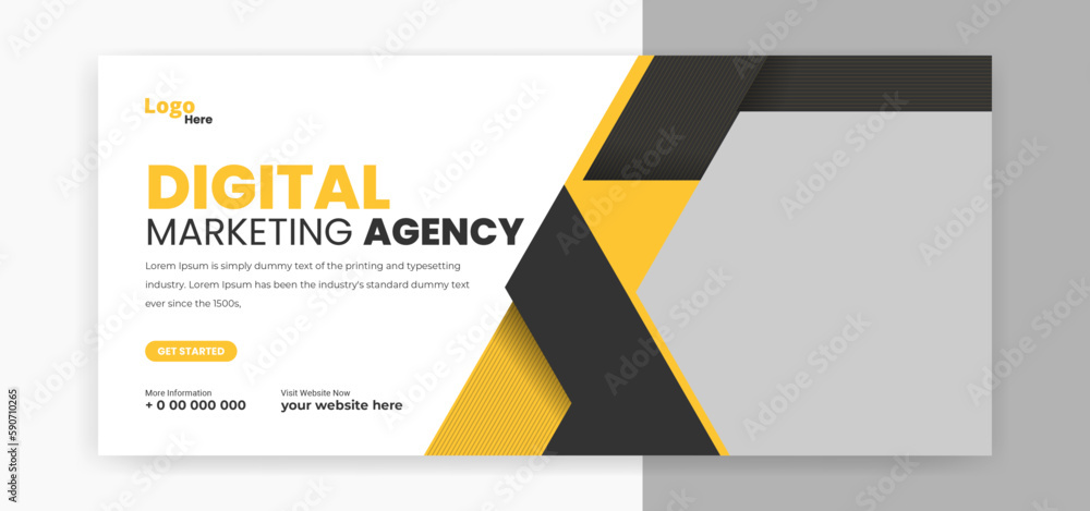Digital marketing cover page timeline web ad banner template design ...
