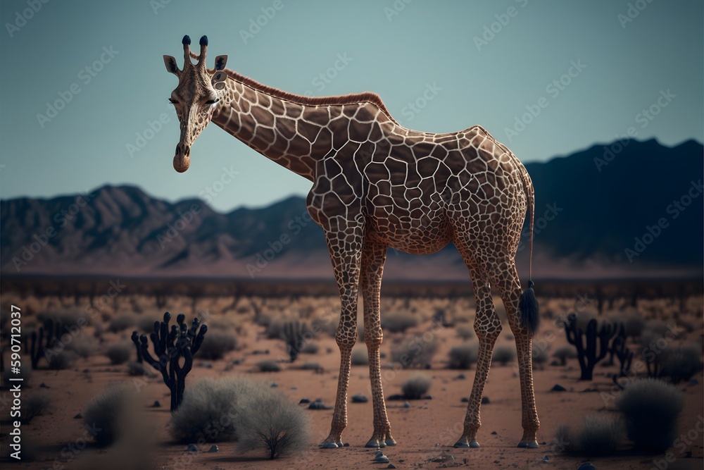 African giraffe real photo intricate details photo realisticoctane ...