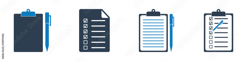 Checklist Icon Set. Collection of List, Clip Board, Tick Mark and More ...