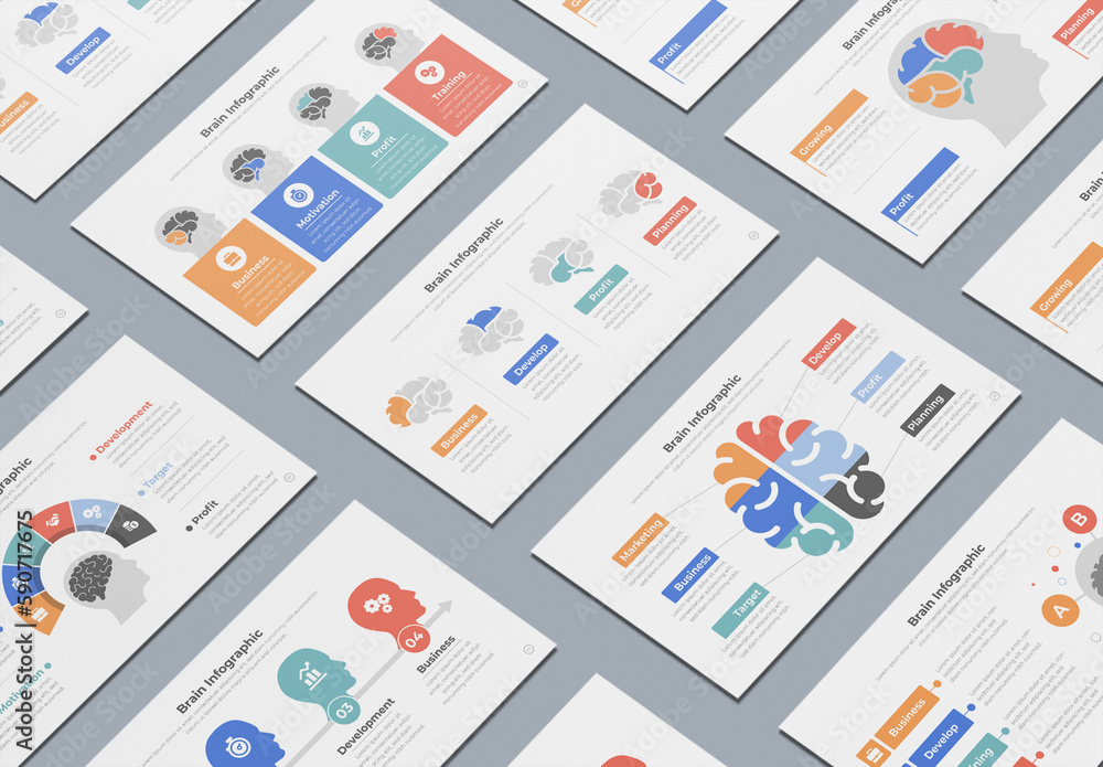 Brain Infographic Presentation Design Stock Template | Adobe Stock