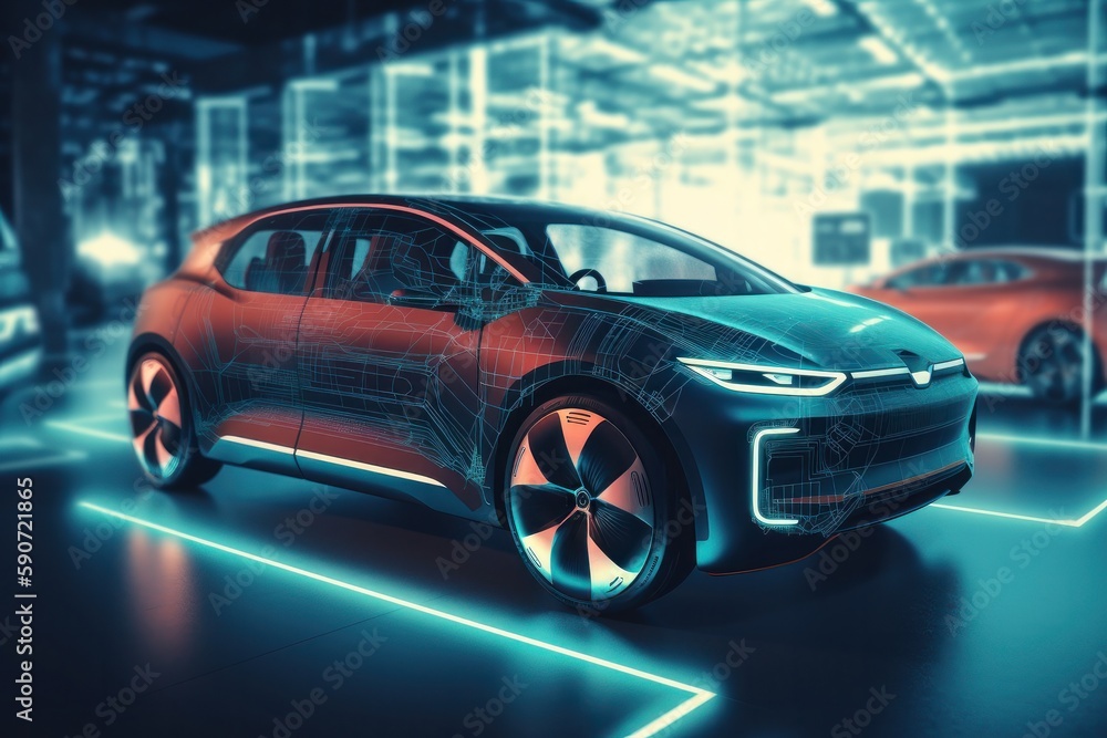 Electric vehicle changing on street parking with graphical user ...