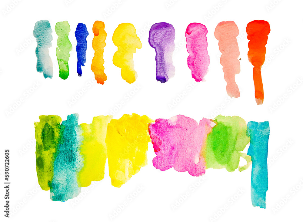 Watercolor paint clipart, Isolate watercolor pigment on transparent ...