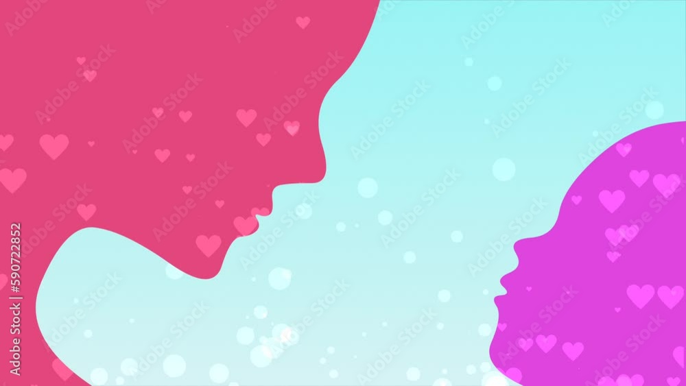 text free animation with floating heart and circular shapes ...