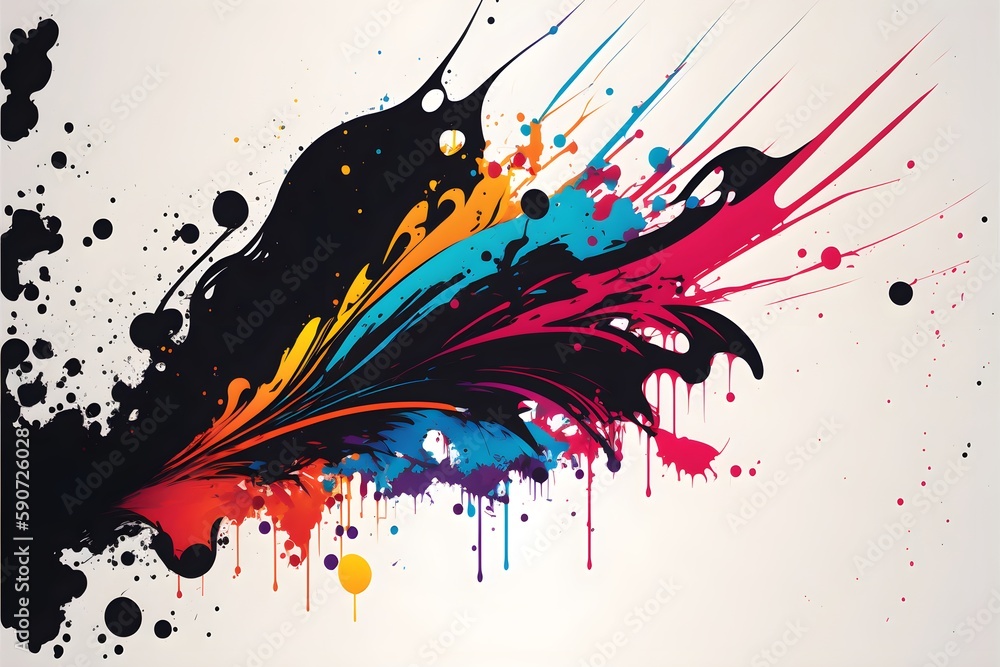 paint splatter Vector color and line art illustration crisp and clean ...