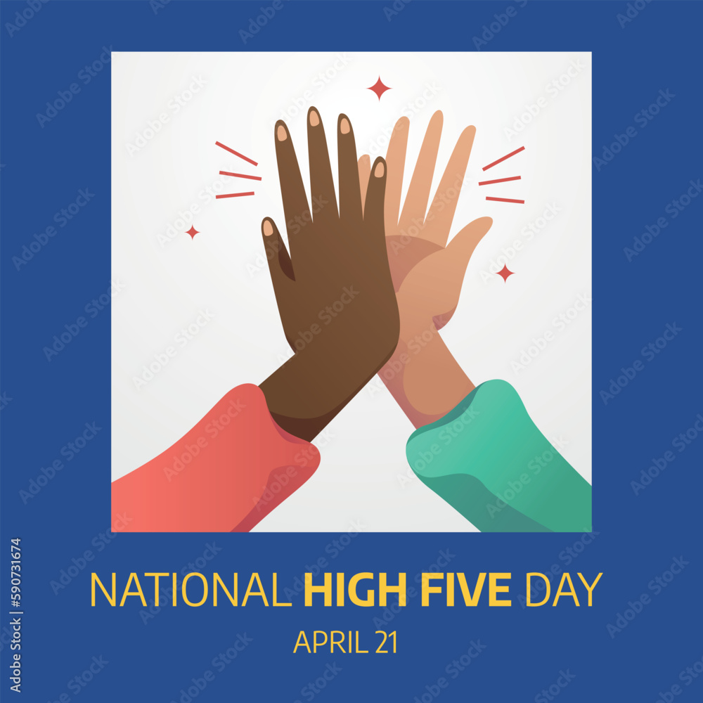 vector graphic of national high five day good for national high five ...