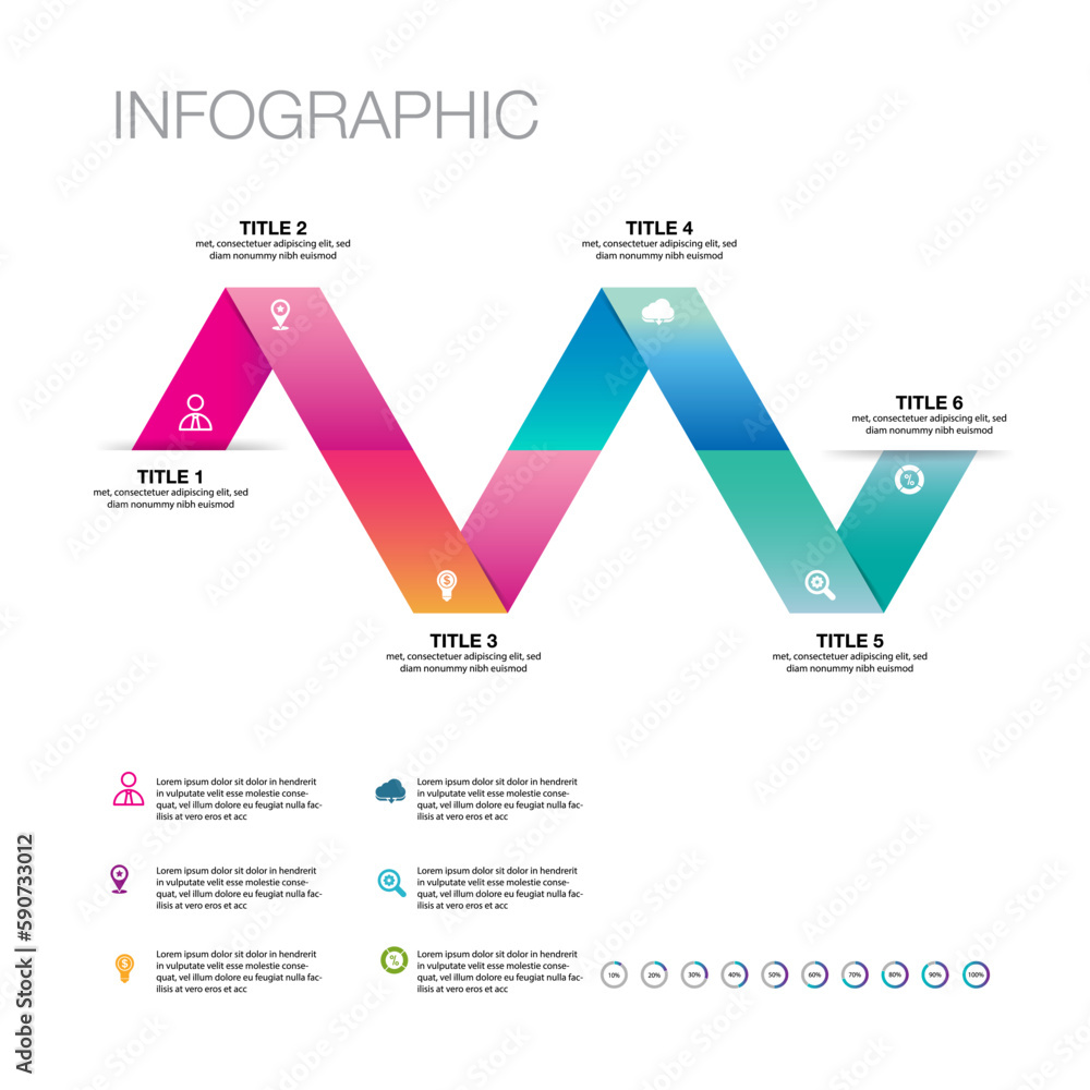 Infographic template for a 6-step strategy plan. 6 key business ...