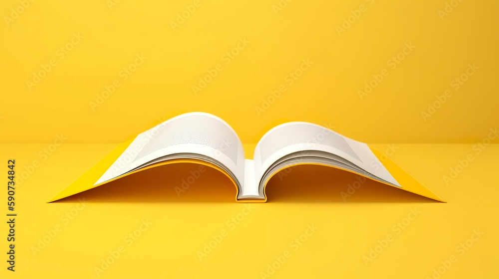 Open book icon or symbol on yellow background education or bookstore ...