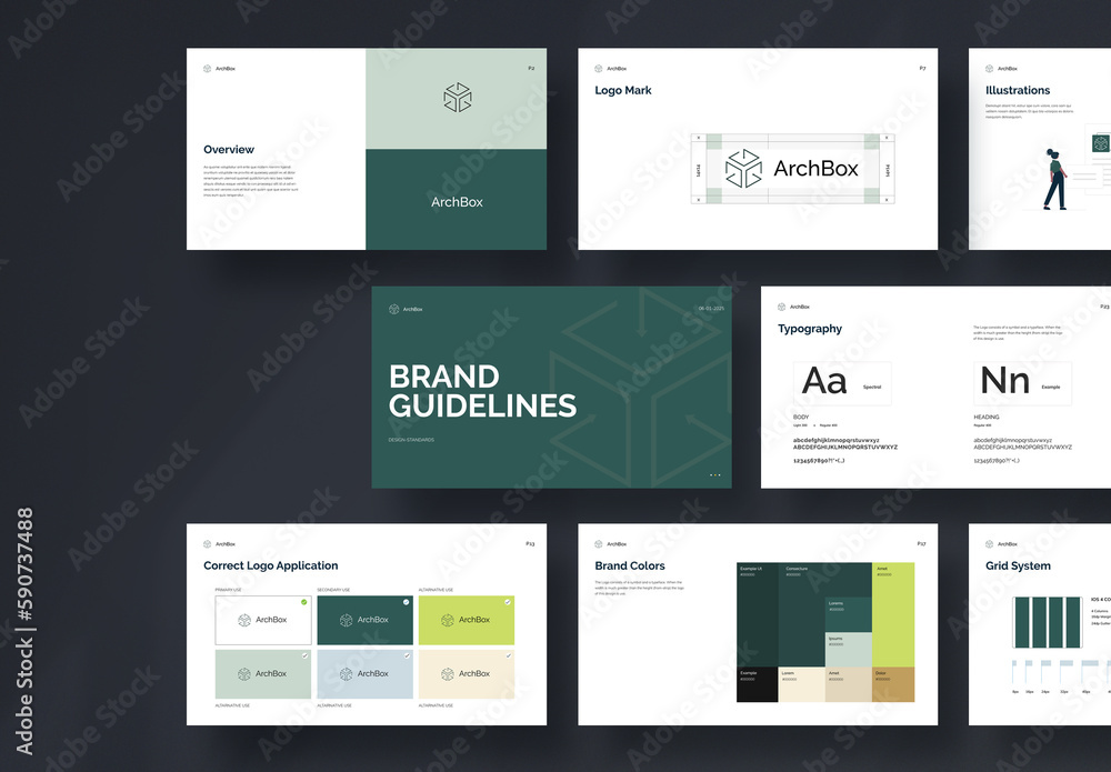 Brand Guidelines Layout Stock Template | Adobe Stock