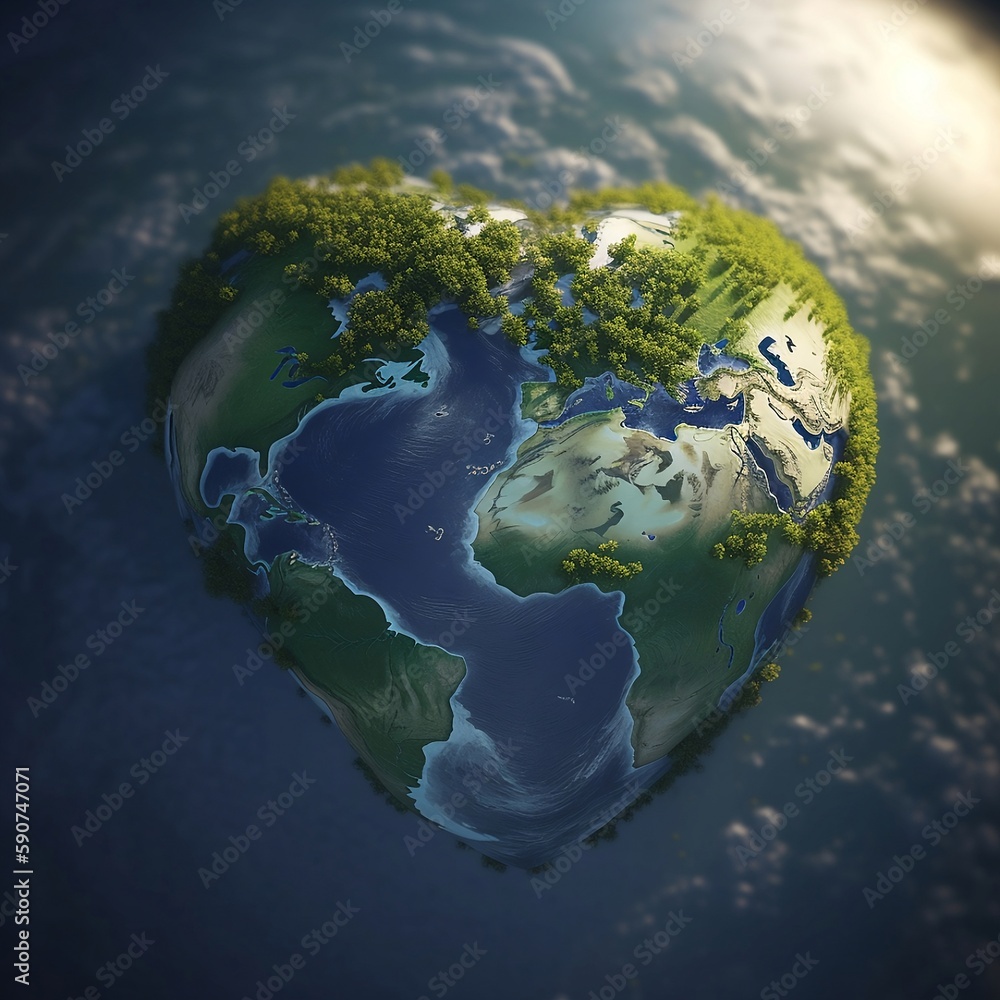 Green Earth Heart from Space: A Metaphor for the Planet's Health ...
