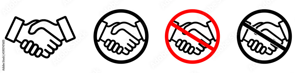 No handshake web icon. Handshake forbidden or prohibited icon ...