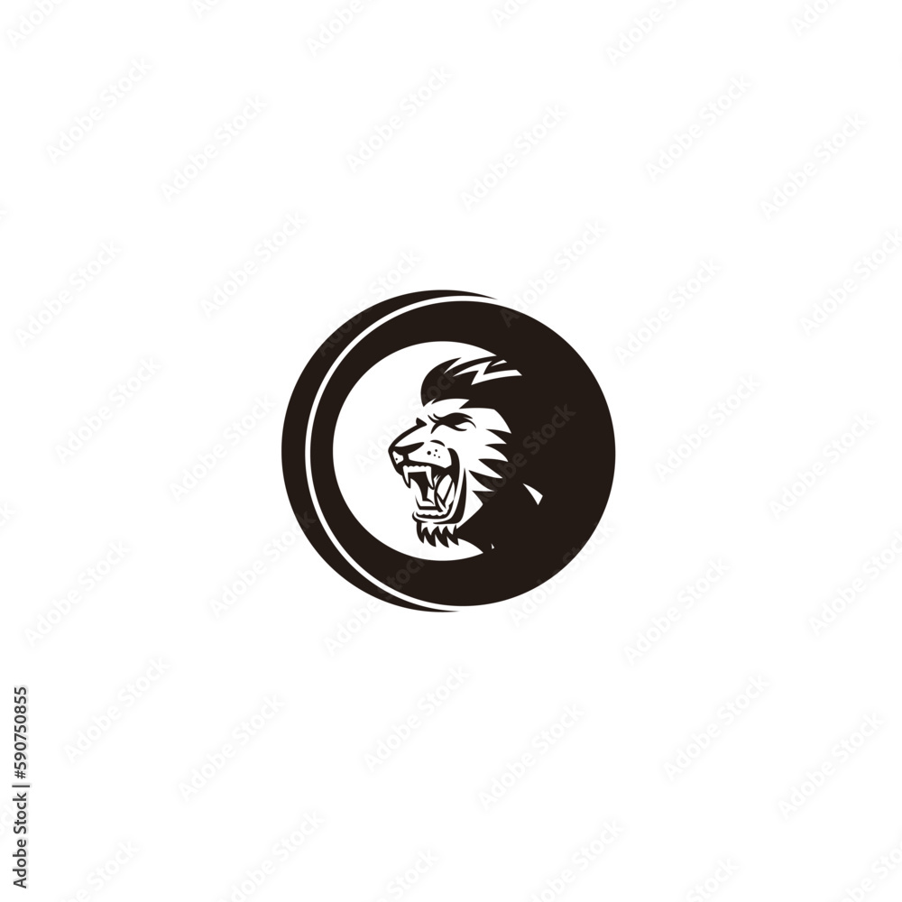 Lion logo design vector template black color illustration isolated ...