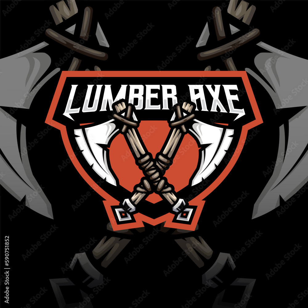 Mascot of Lumber Ancient Ax that is suitable for e-sport gaming logo ...