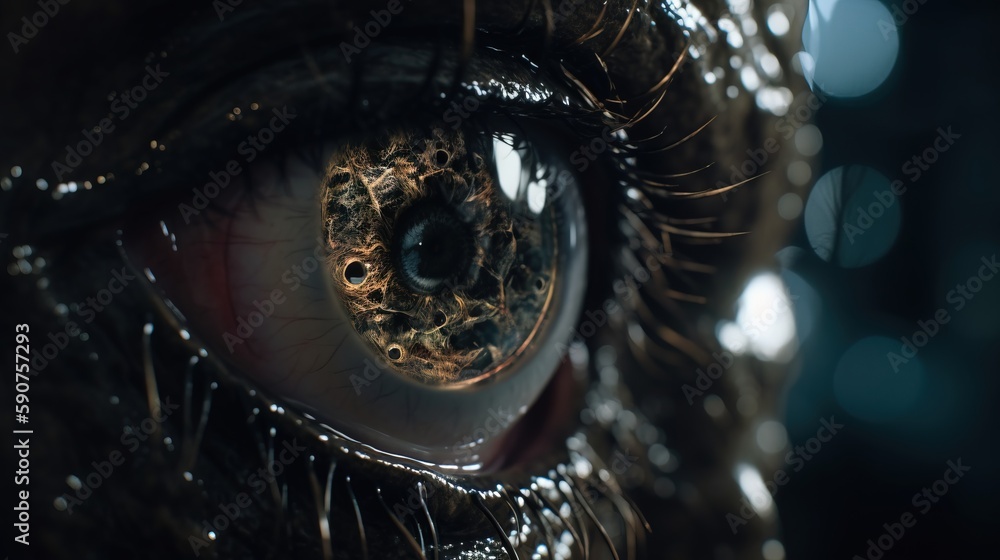 a close up of a human eye with a lot of water on it's iris and the iris ...