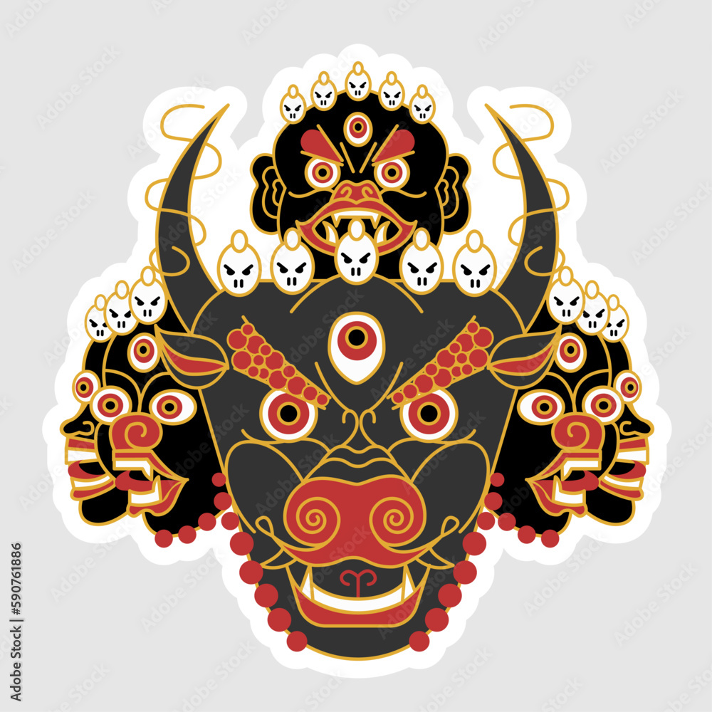Vector image of the Tibetan yidam Yamantaka. This can be used as a game ...