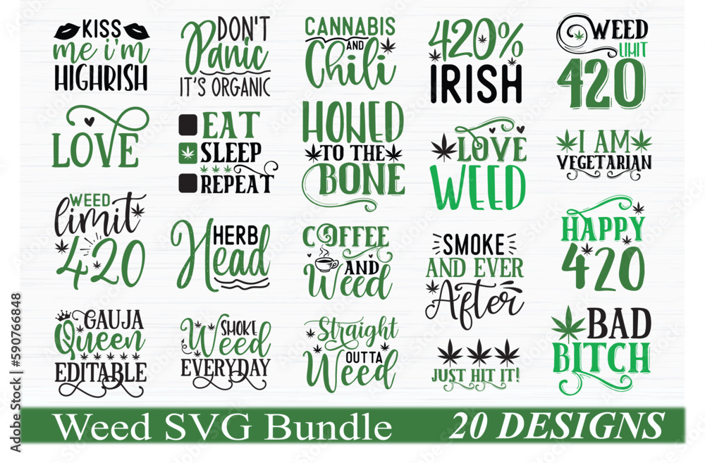 Weed SVG Bundle Stock Vector | Adobe Stock