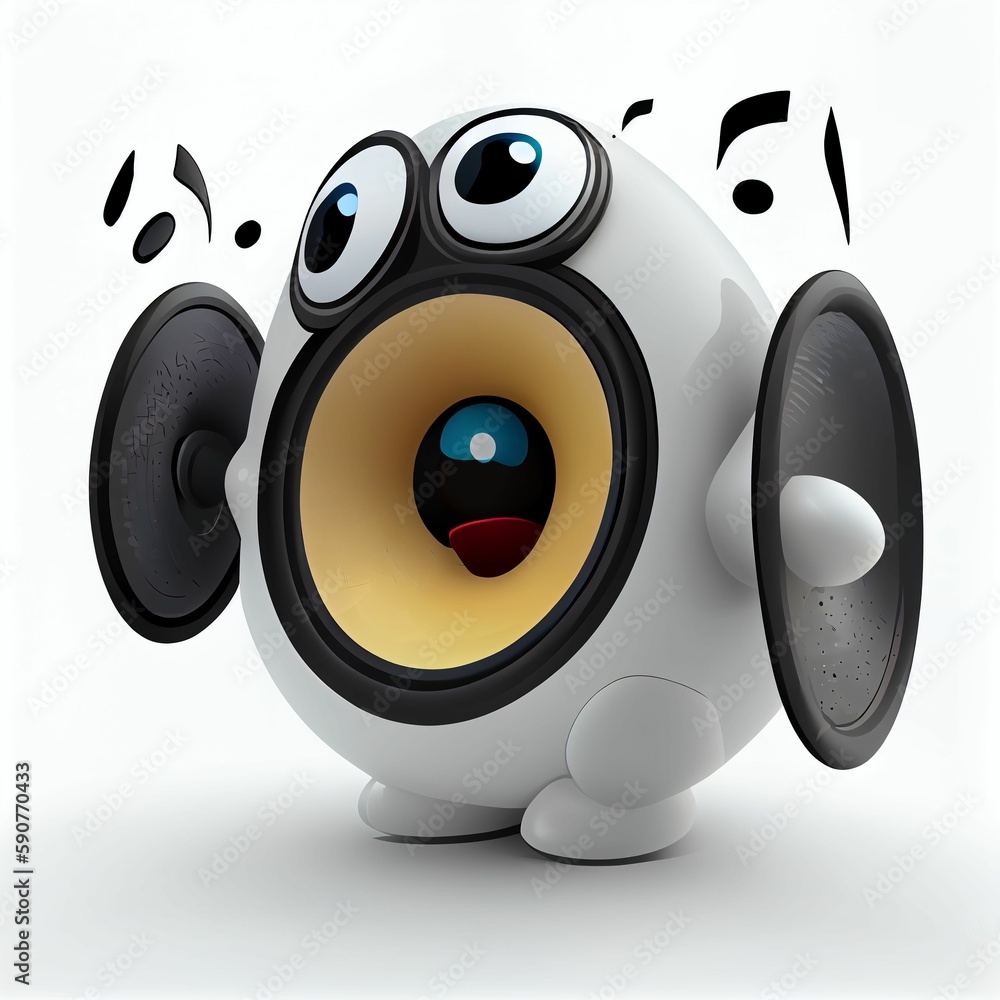 Illustration of a animated speaker shouting with its mouth wide open ...