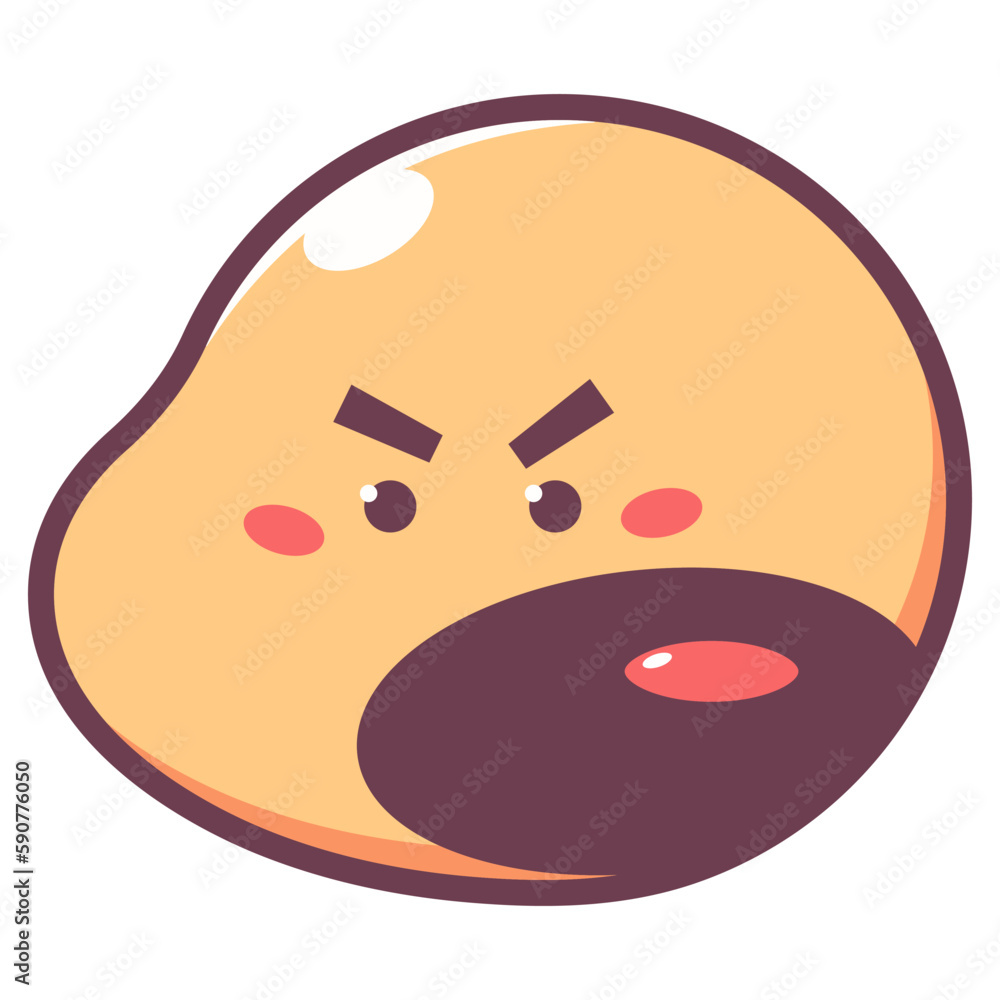 Angry emoticon vector cartoon sign isolated on a white background ...