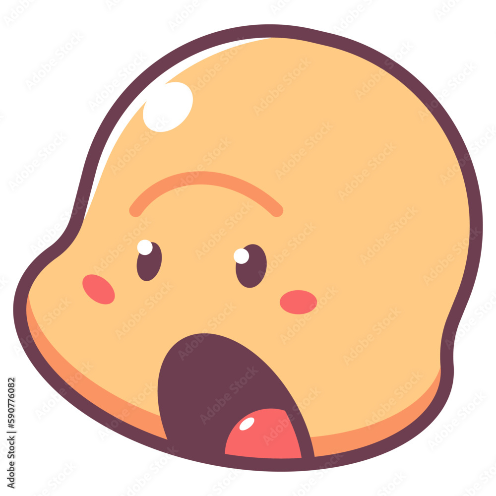 Funky emoticon vector cartoon sign isolated on a white background ...