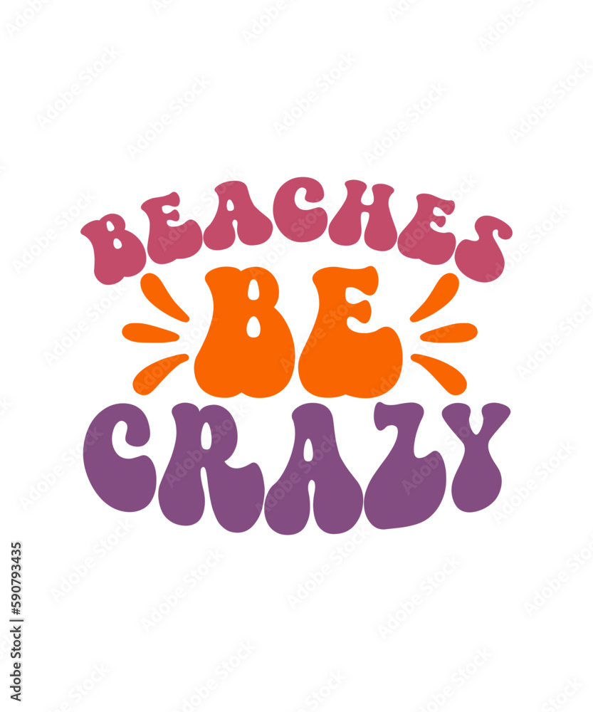 Retro beach PNG Bundle, Beach Sublimation, Groovy retro beach Png ...