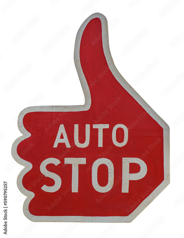 panneau auto stop, main pouce levé, PNG fond transparent Stock Photo ...