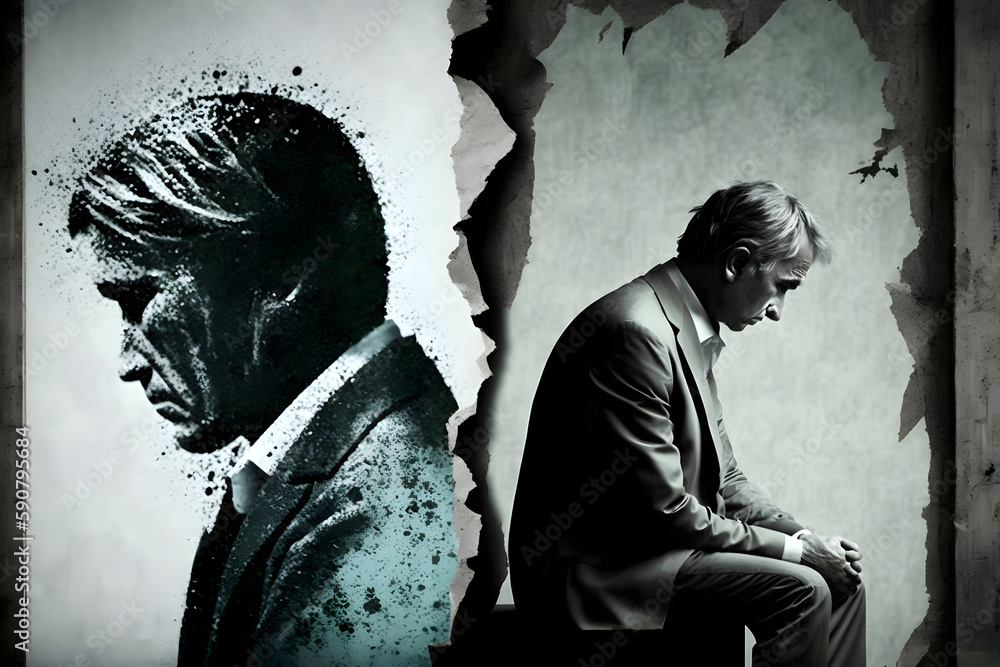 Psychological problems and stress of man husband parting with wife ...