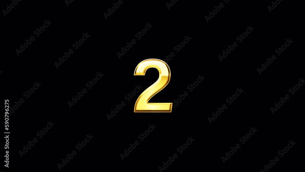Loop Number Two gold shine light motion on black abstract background ...