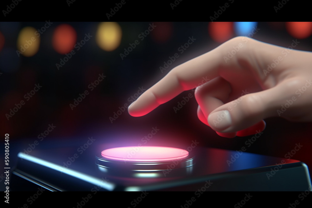 Pushing the Button: Close-up of Finger on Game Show Buzzer Stock ...
