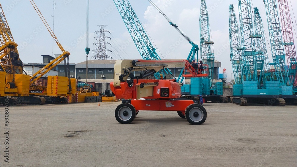 Jakarta, Indonesia - June 22, 2022: Boom lift 38 meter JLG 1250 AJP ...