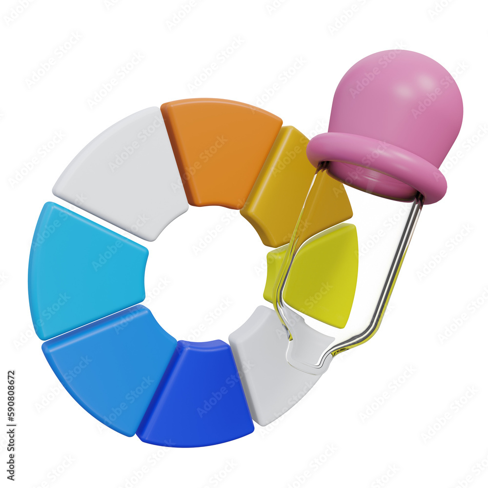 color picker 3d rendering icon illustration, transparent background ...