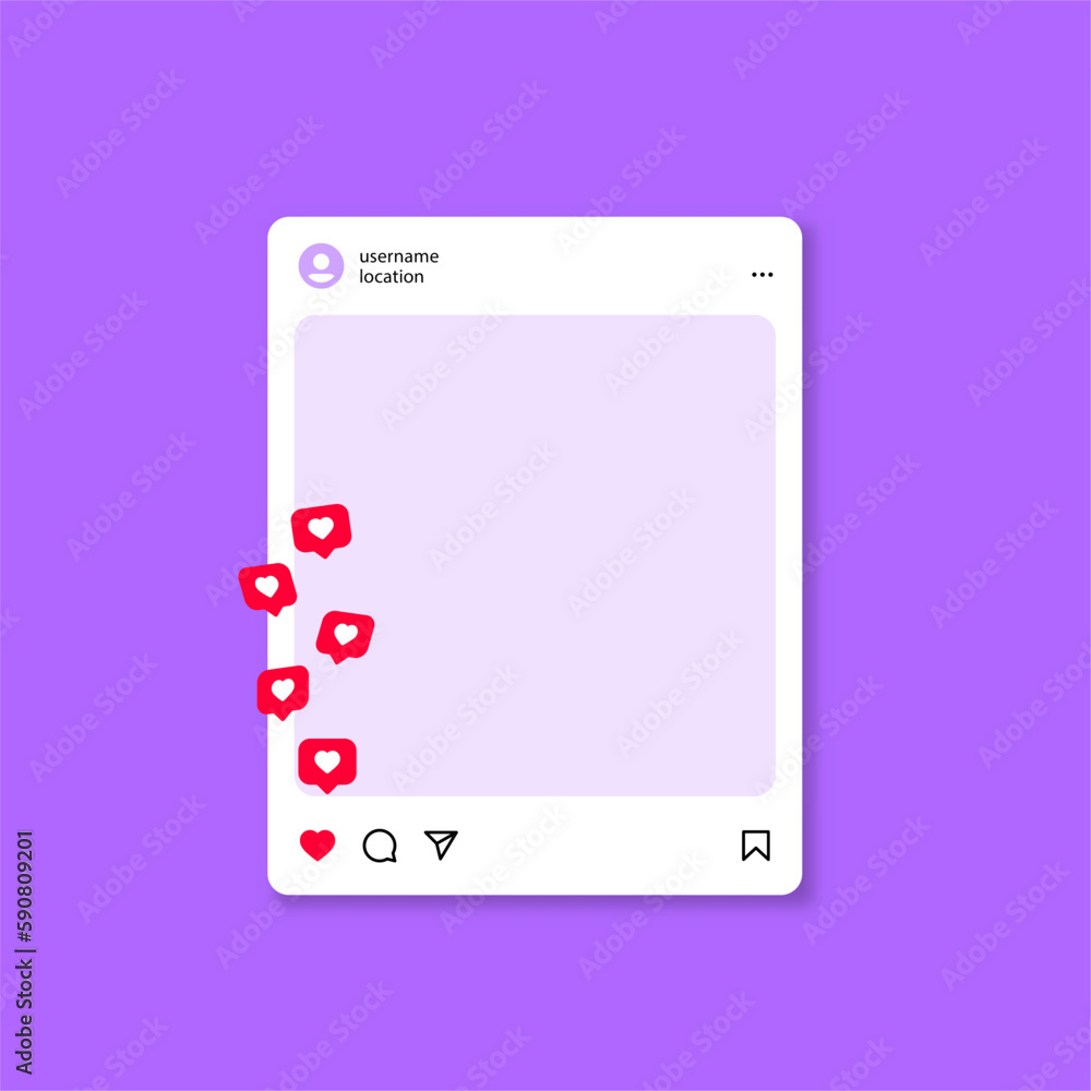 instagram post frame mockup template. social media and social network ...