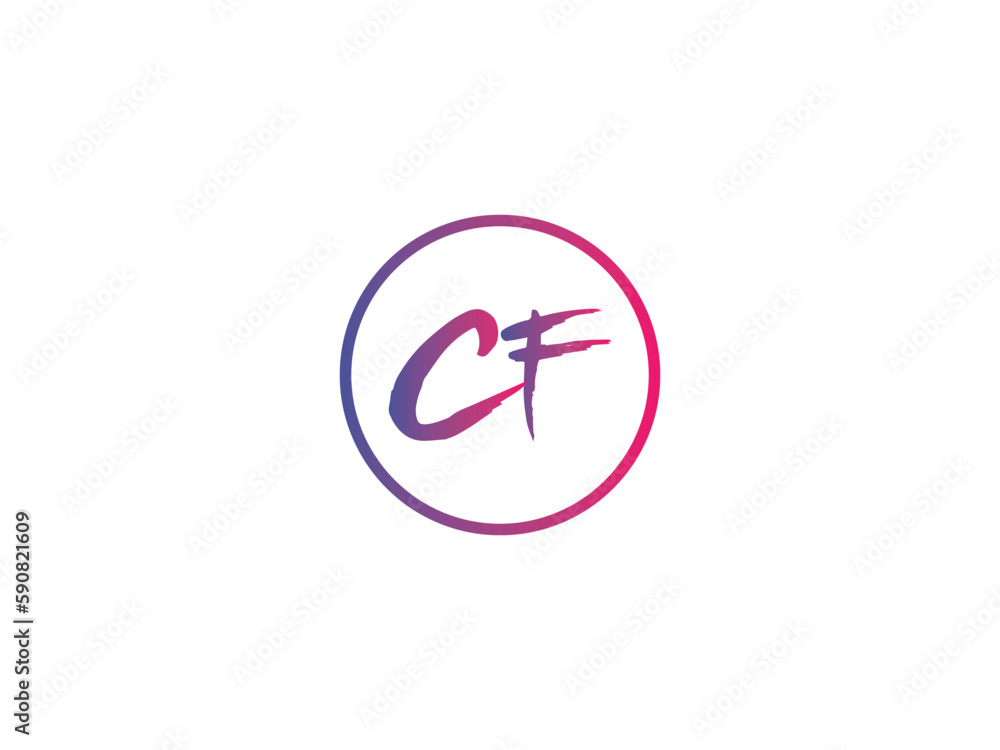 Best Alphabet CF Logo Icon, Handwritten Cf c f Brush Letter Type Logo ...