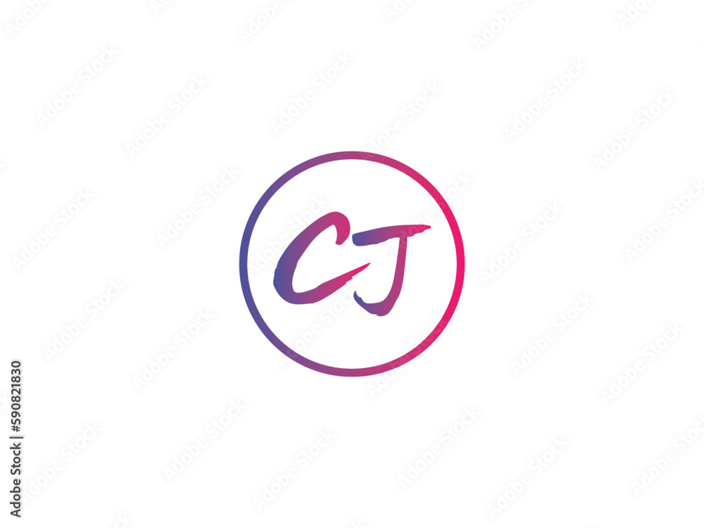 Best Alphabet CJ Logo Icon, Handwritten Cj c j Brush Letter Type Logo ...