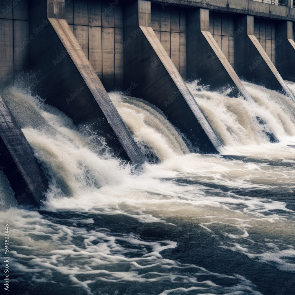 Water rushing through a hydroelectric dam - Witness the raw power and ...
